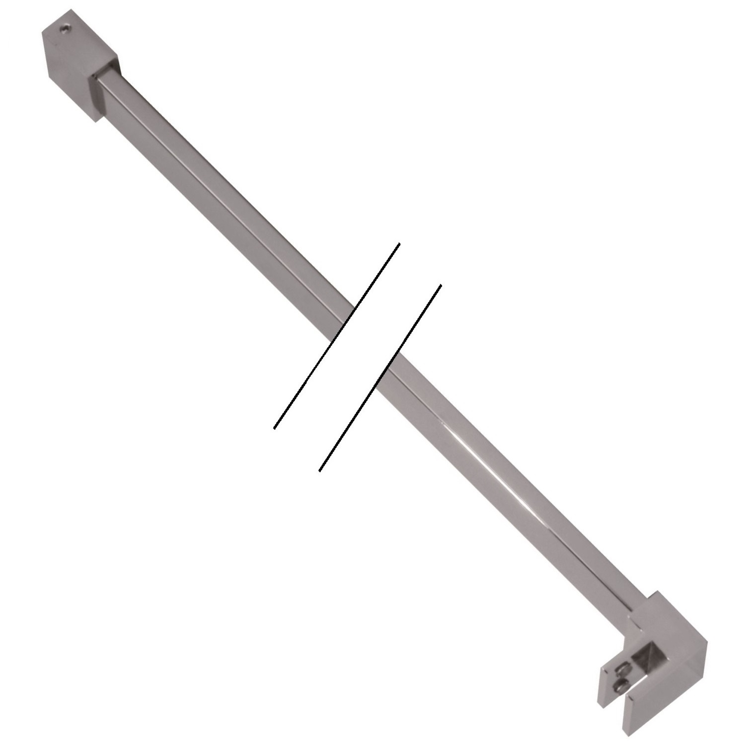 Frameless Direct - Square Brace Arm 1200mm x 10x30mm (Chrome )