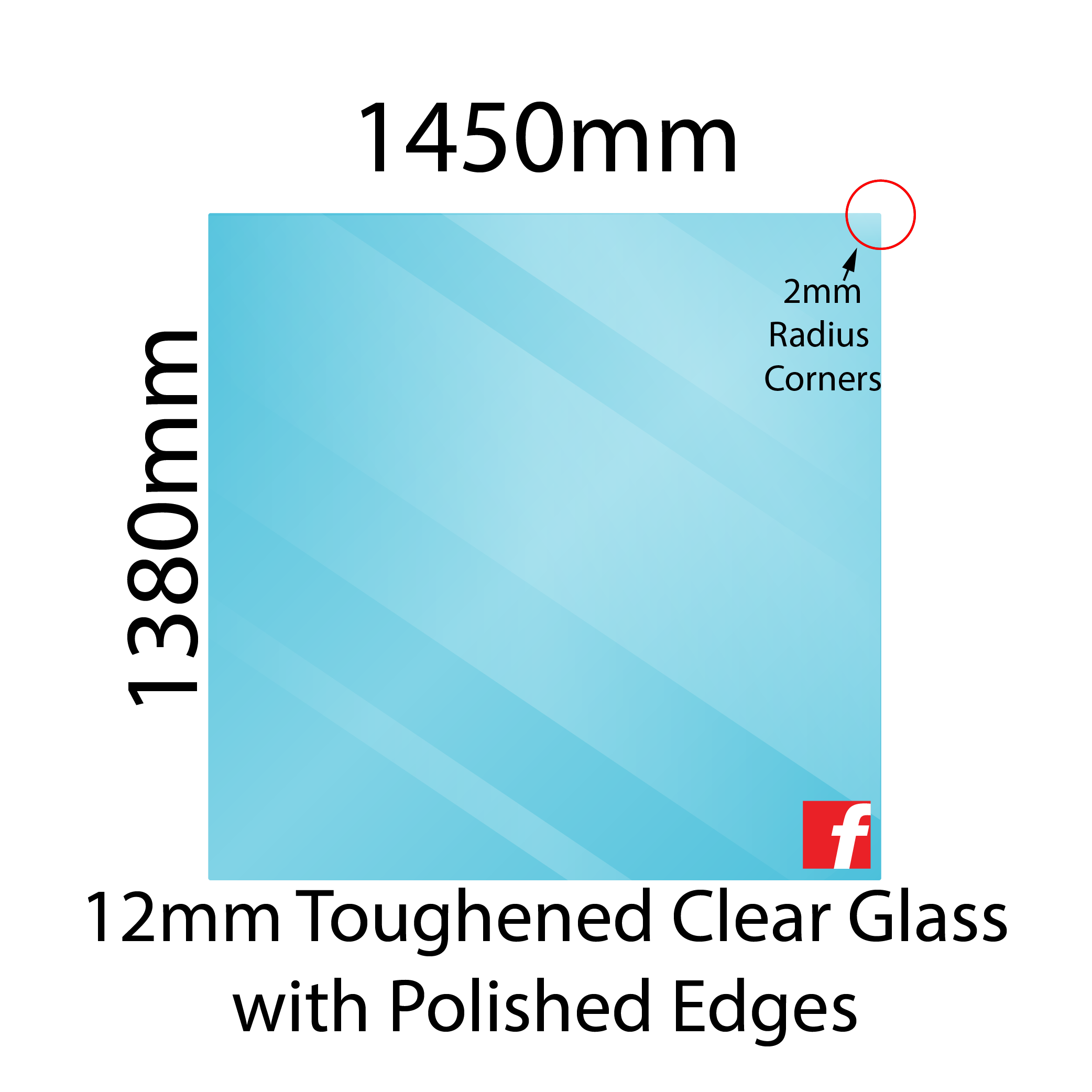 Frameless Direct Standard Panel 1380 X 1450mm Frameless Direct Standard Panel 1380 X 1450mm